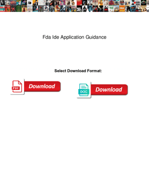 Fillable Online Fda Ide Application Guidance. Fda Ide Application ...