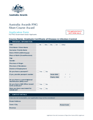 Australia Awards PNG Short Course Award - Application Doc Template ...