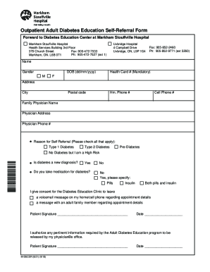 Fillable Online Outpatient Adult Diabetes Education Self-Referral Form ...