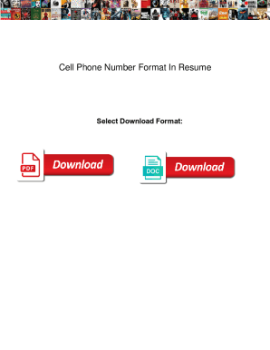 Fillable Online Cell Phone Number Format In Resume. Cell Phone Number ...