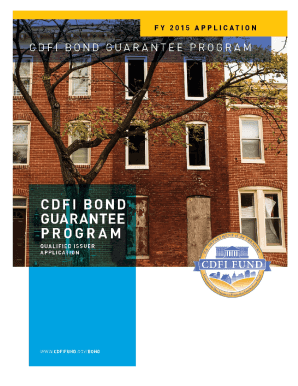 CDFI Bond Guarantee Program, Guarantee Application Doc Template | pdfFiller
