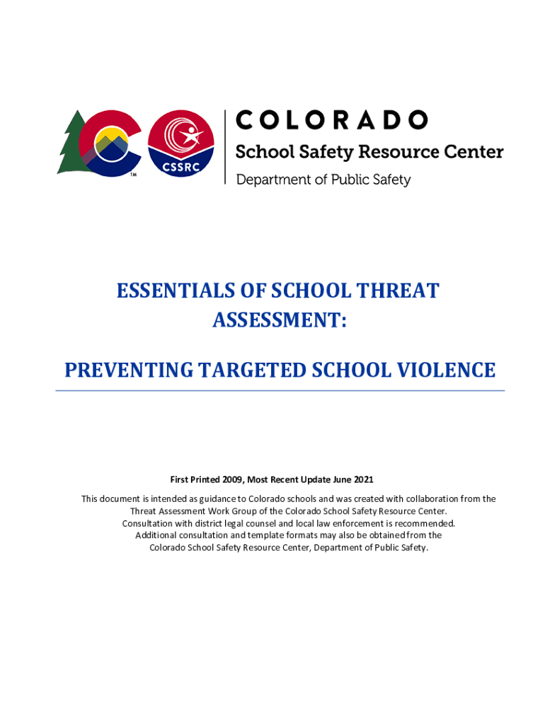 Fillable Online Threat Assessment - Colorado School Safety Resource ...