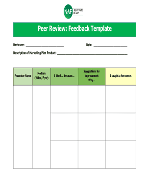 Fillable Online Template: Peer review performance feedback - Almanac.io ...
