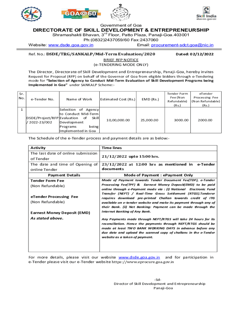 Fillable Online Fillable Online Government of Goa DIRECTORATE OF SKILL ...