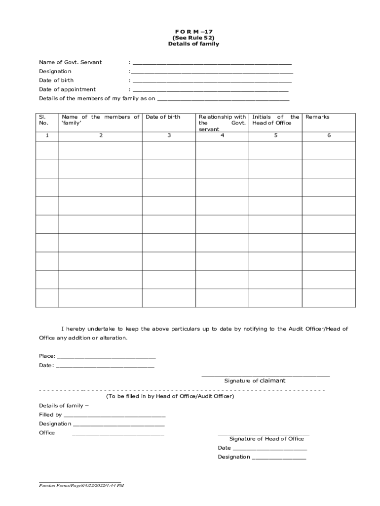 Fillable Online pension form - Finance Department - Government Of ...
