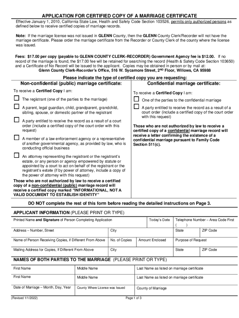 Fillable Online application for certified copy of a marriage certificate Fax Email Print - pdfFiller