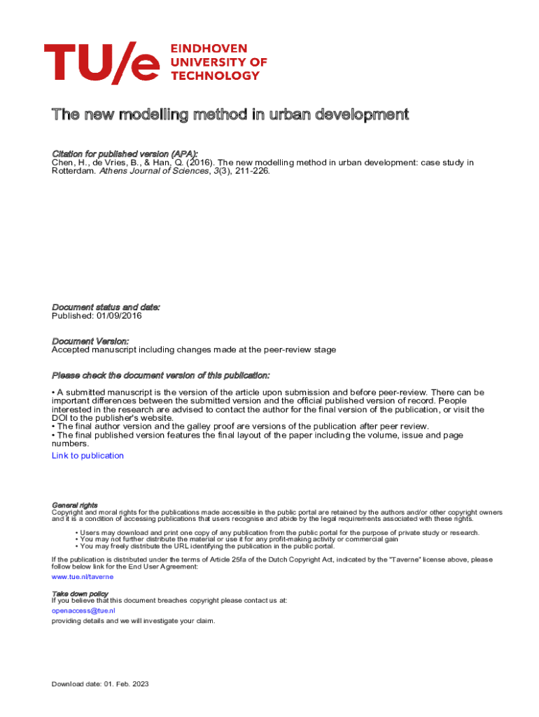 Fillable Online The new modelling method in urban development: case ...