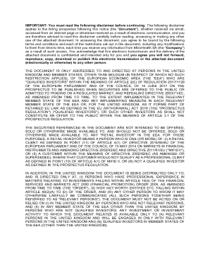 Fillable Online NOT FOR DISTRIBUTION IN OR INTO THE UNITED STATES ...