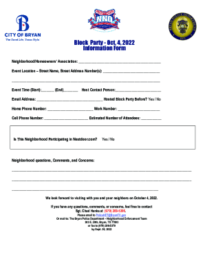 Fillable Online Block Party Permit Application PDF - City of Ventura ...