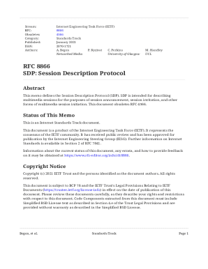 Fillable Online SDP. This document defines the Session Description ...