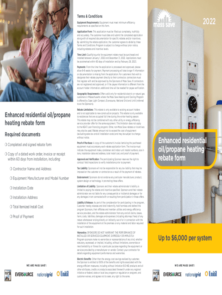 Fillable Online Enhanced residential oil/propane heating rebate form ...