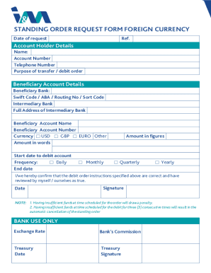 Fillable Online Standing order Request Form FCY160420DW Fax Email Print ...