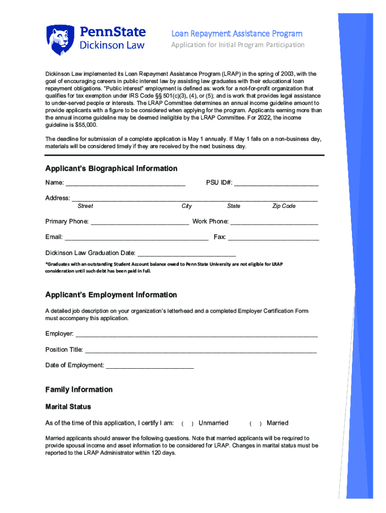 Fillable Online dickinsonlaw psu How to Apply for the Loan Repayment ...