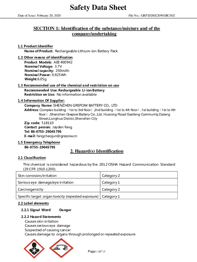 Fillable Online safety data sheet bituminous binder - NET Fax Email ...