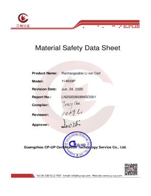 Fillable Online Material Safety Data Sheet (MSDS) Management - Chemtrec ...