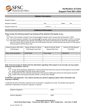 Fillable Online Child Support Verification Form Florida - Fill Out and ...