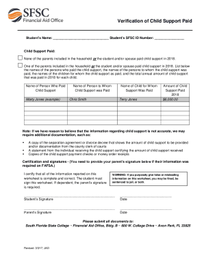 Fillable Online Child Support Form - Declaration of Unpaid Support Fax ...