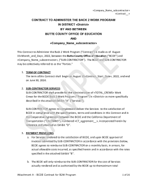 Fillable Online Attachment A - Sample Contract Fax Email Print - pdfFiller