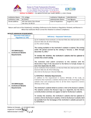 Fillable Online BPPE Approval Notice - Christian Life College Fax Email ...