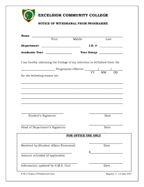 Fillable Online Notice of Withdrawal Form v.2.0 0619 Fax Email Print ...