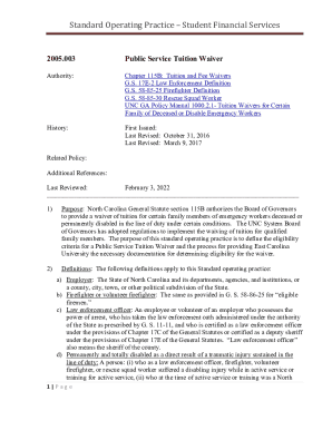 Fillable Online Standard Operating Practice Student Financial Services ...