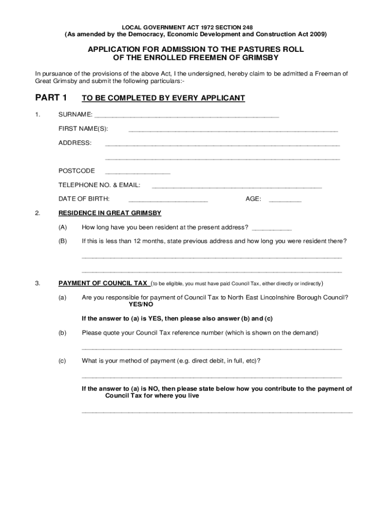 Fillable Online Enrolled Freeman Application Form Fax Email Print ...