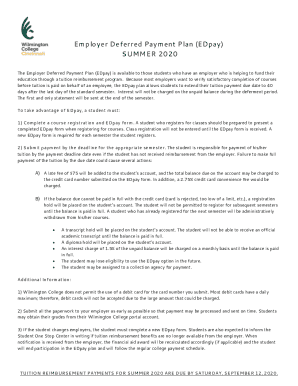 Fillable Online TUITION DEFERMENT PLAN FORM FOR EXTERNAL ... Fax Email ...