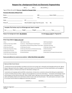 Fillable Online BCI Fingerprint Card - Ohio Attorney General Fax Email ...