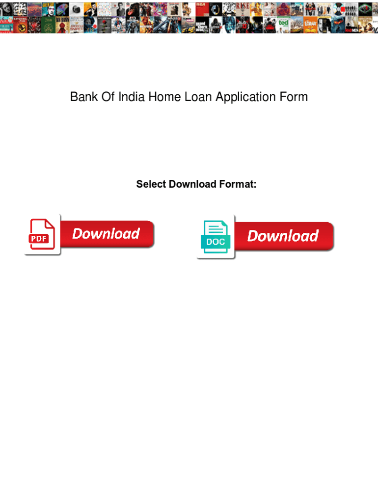 Fillable Online Bank Of India Home Loan Application Form. Bank Of India Home Loan Application ...