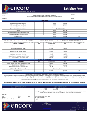 Fillable Online SHOW EXHIBITOR BOOTH REGISTRATION FORM Fax Email Print - pdfFiller