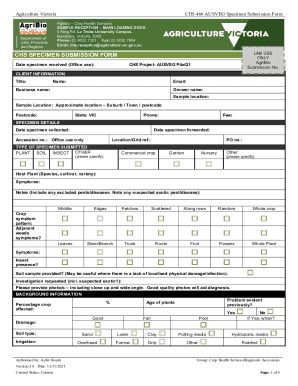 Fillable Online CHS specimen submission form - Agriculture Victoria Fax ...