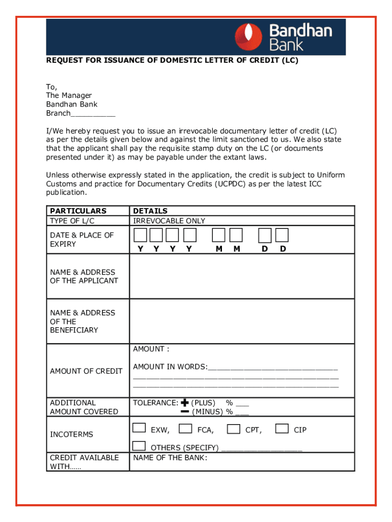 Fillable Online Request Letter For Issuance Of Domestic Bank Guarantee ...
