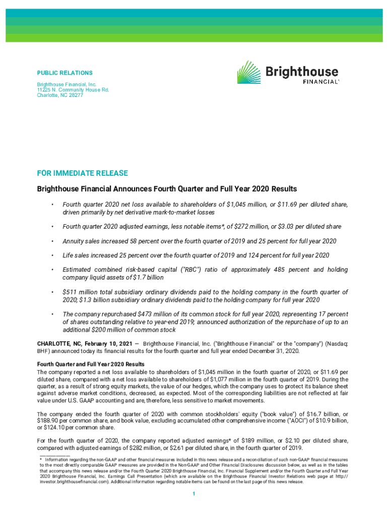 Fillable Online Form 485BPOS Brighthouse Separate Account A - SEC ...