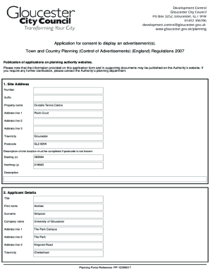 Fillable Online Application for consent to display an advertisement(s ...