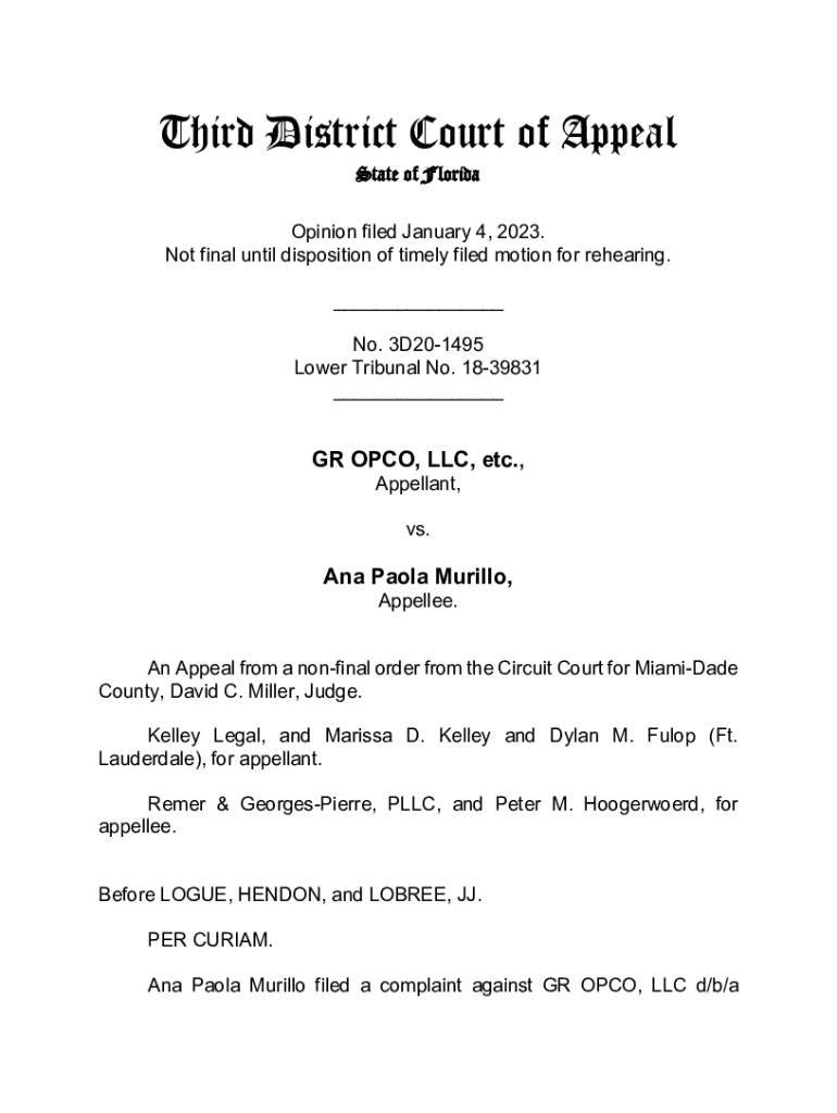 Fillable Online GR OPCO, LLC, etc Fax Email Print - pdfFiller