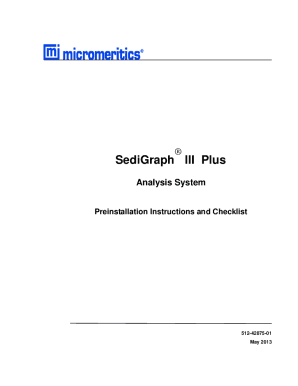 Fillable Online SediGraph III Plus Preinstallation Instructions and ...