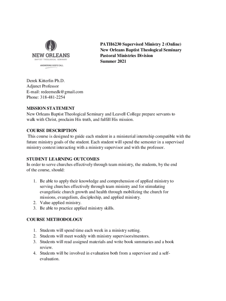 Fillable Online Phil Weaver - Senior Pastor - Cleveland First Baptist ...