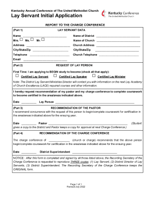 Fillable Online Lay Servant Initial Application Fax Email Print - pdfFiller