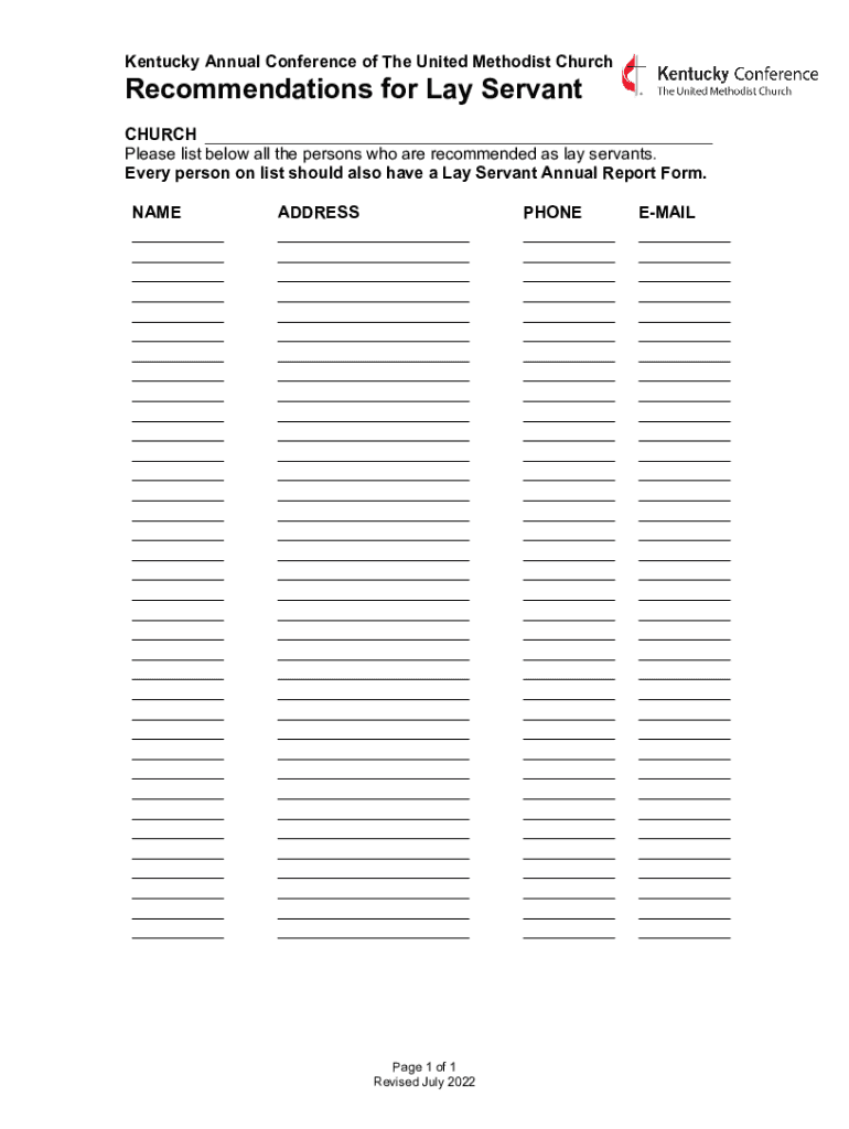 Fillable Online 2022 Charge Conference Forms - Kentucky Annual ...