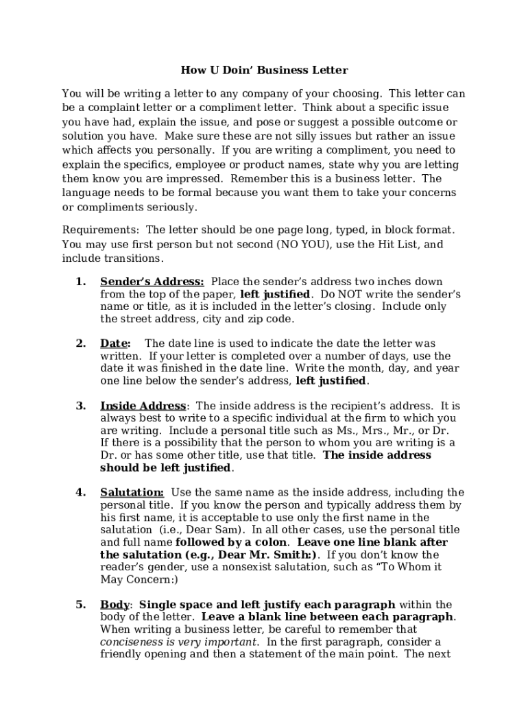 15 Types Of Business Letters With Purposes And Components Doc 