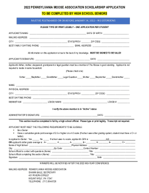 Fillable Online Moose Heart of the Community Scholarship Program Fax ...
