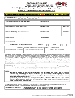 Fillable Online dogsqueensland org CANINE CONTROL COUNCIL (QUEENSLAND ...