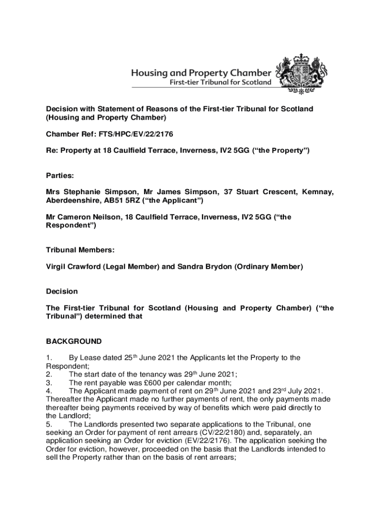 Fillable Online Previous Tribunal Decisions - Housing and Property ...