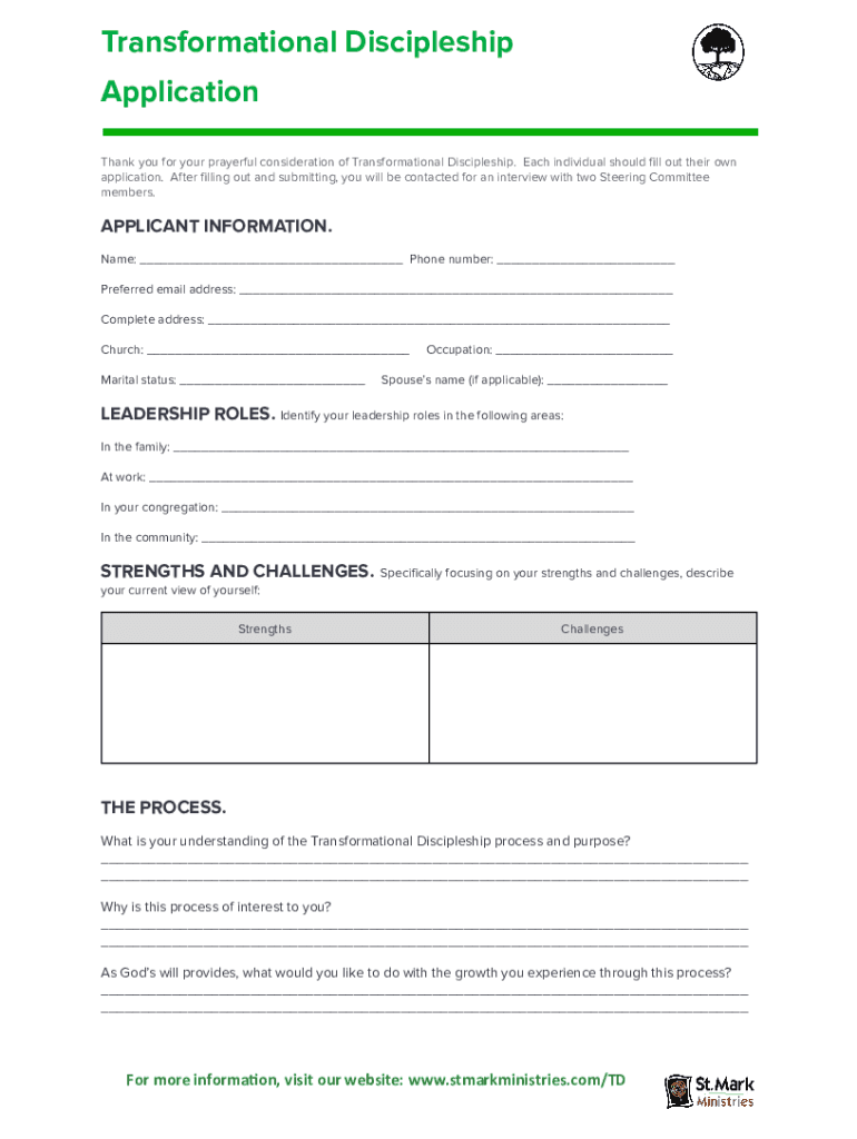 Fillable Online Word and Deed: An Integrated Approach to Discipleship ...