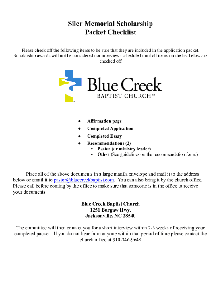 Fillable Online Siler Memorial Application (Word).docx Fax Email Print ...