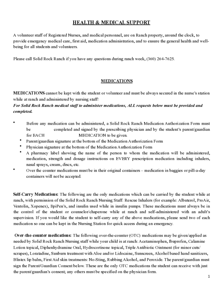 Fillable Online SOLID ROCK RANCH 4th12th Grade July 18th Fax Email Print - pdfFiller