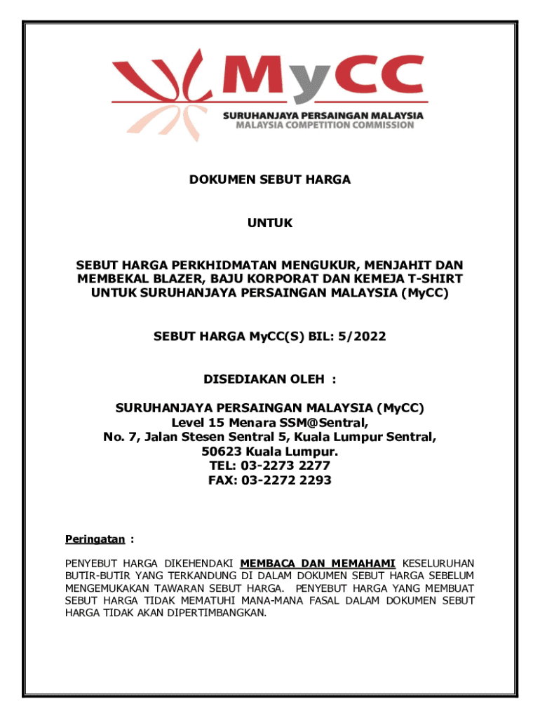 Fillable Online SEBUT HARGA PERKHIDMATAN MENGUKUR, MENJAHIT DAN Fax Email Print - pdfFiller