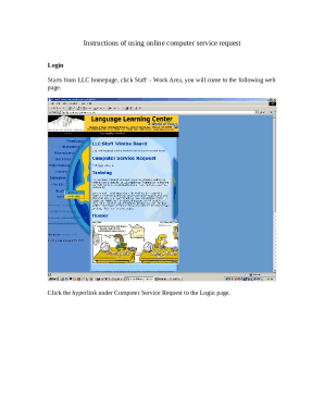 Instructions of using online computer service request Doc Template ...