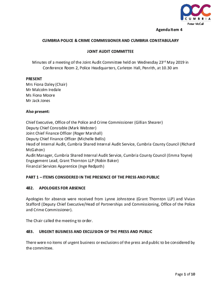 Fillable Online cumbria-pcc gov The voices of Cumbria Constabulary ...