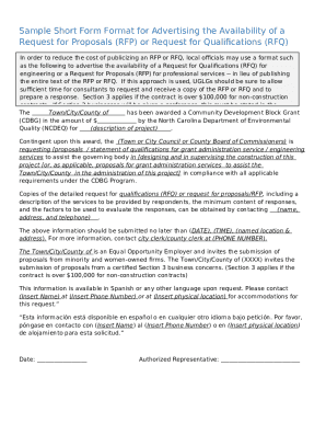 Sample Detailed Request for Qualifications (RFQ) for ... Doc Template ...